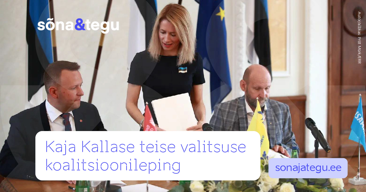Teema: Kaja Kallase teise valitsuse koalitsioonileping (52. EV valitsus) — Sõna ja Tegu